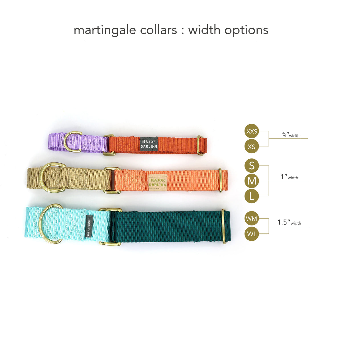 1.5" wide martingale collar – Major Darling