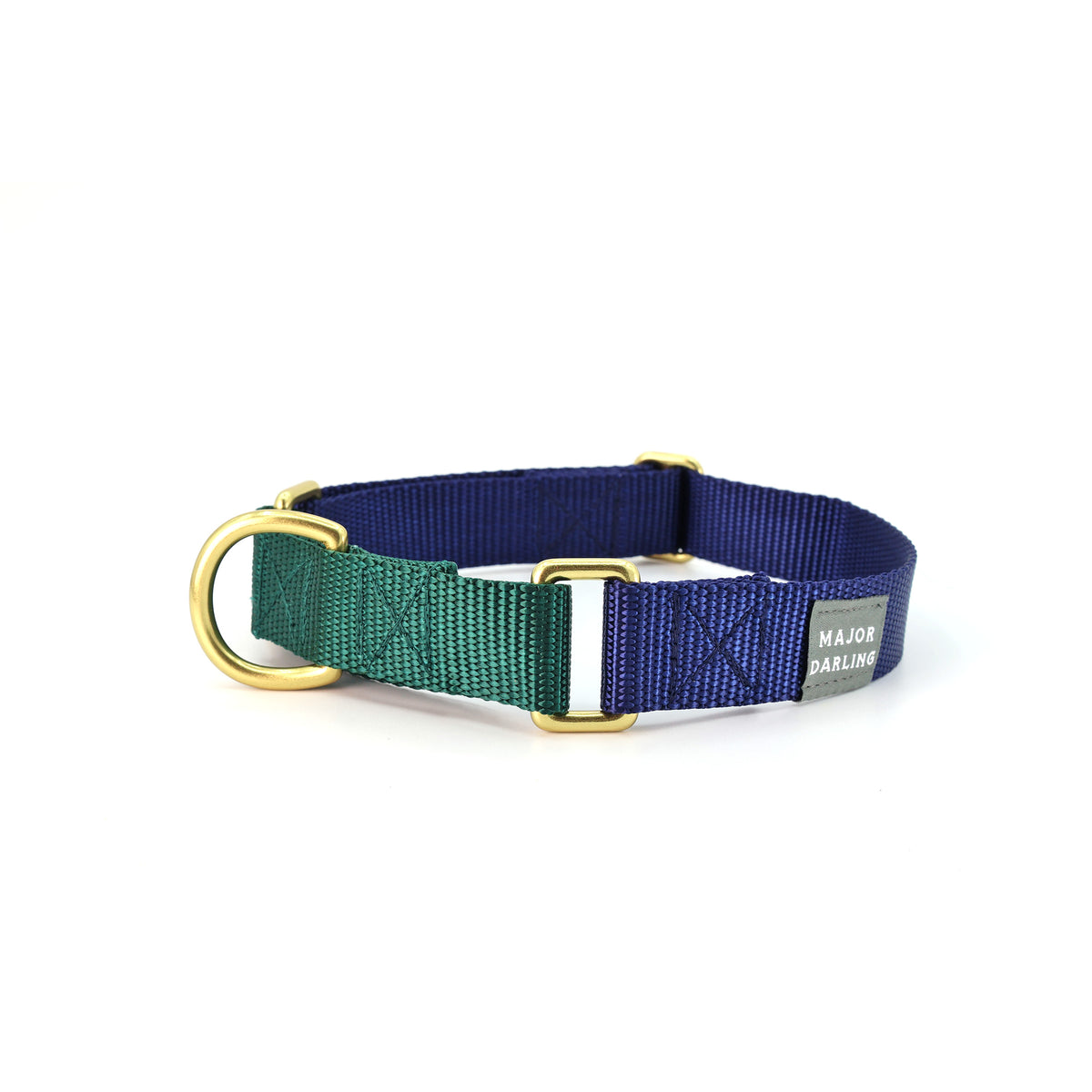 martingale collar / navy + forest – Major Darling