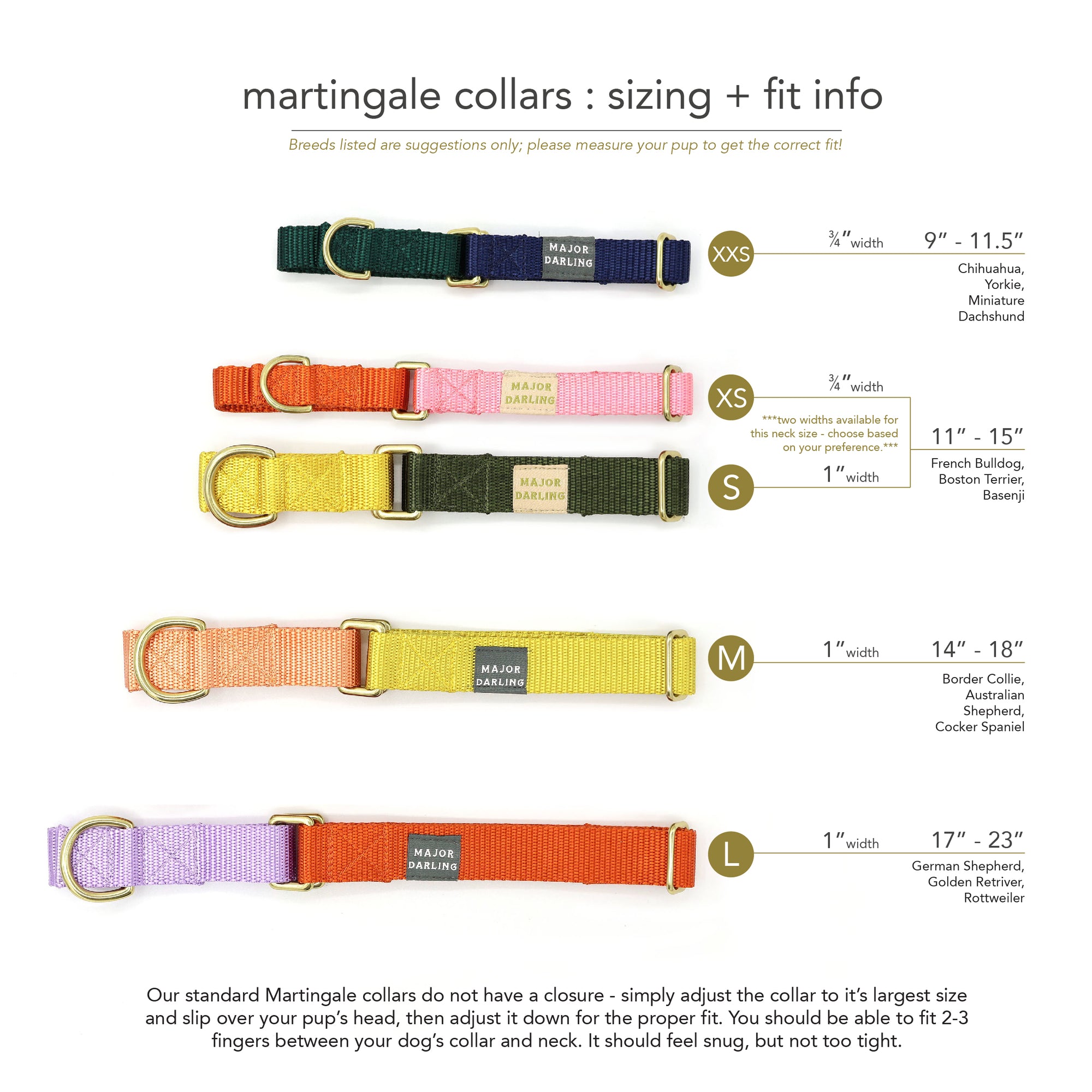 martingale collar / CUSTOM COLORS – Major Darling