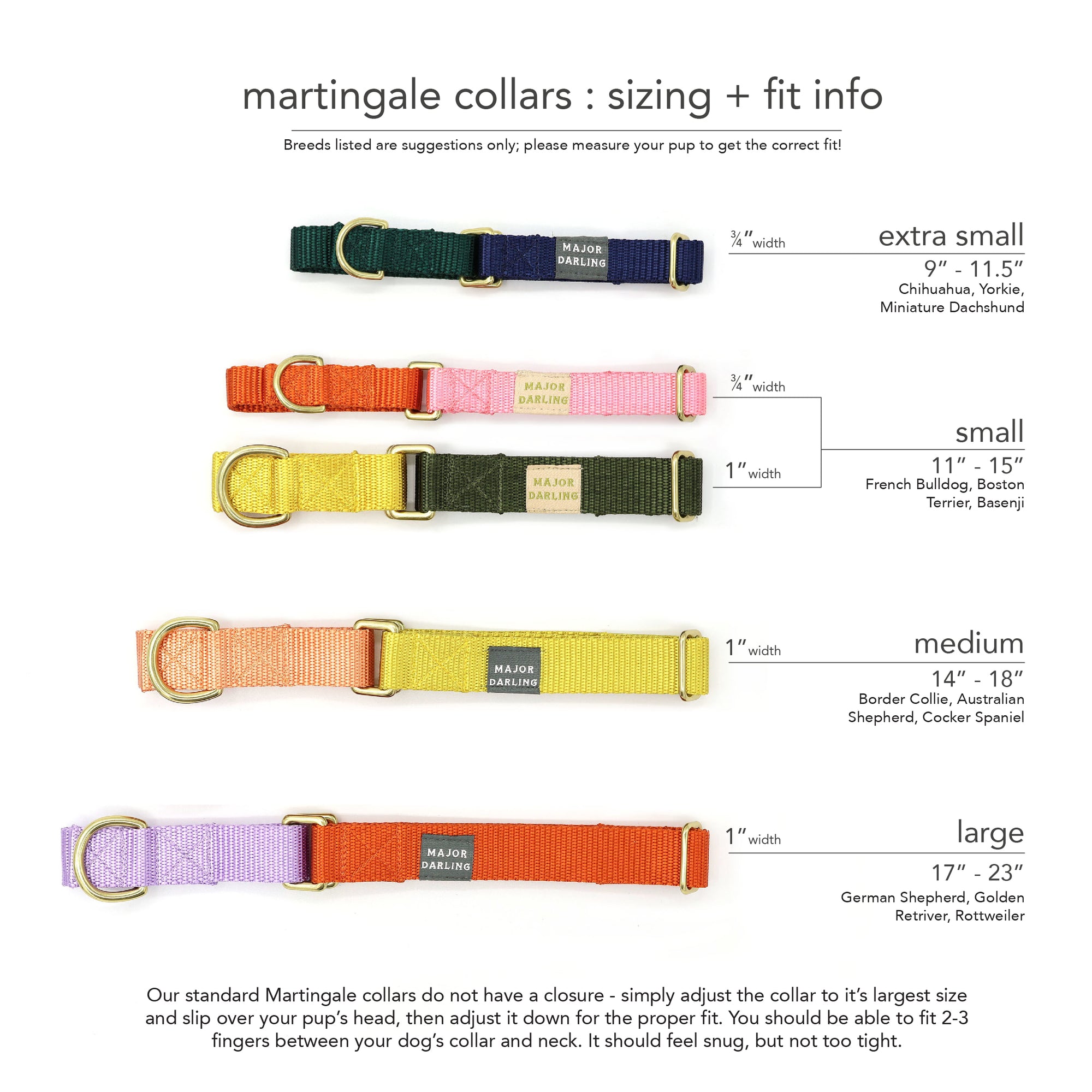 martingale collar / CUSTOM COLORS – Major Darling