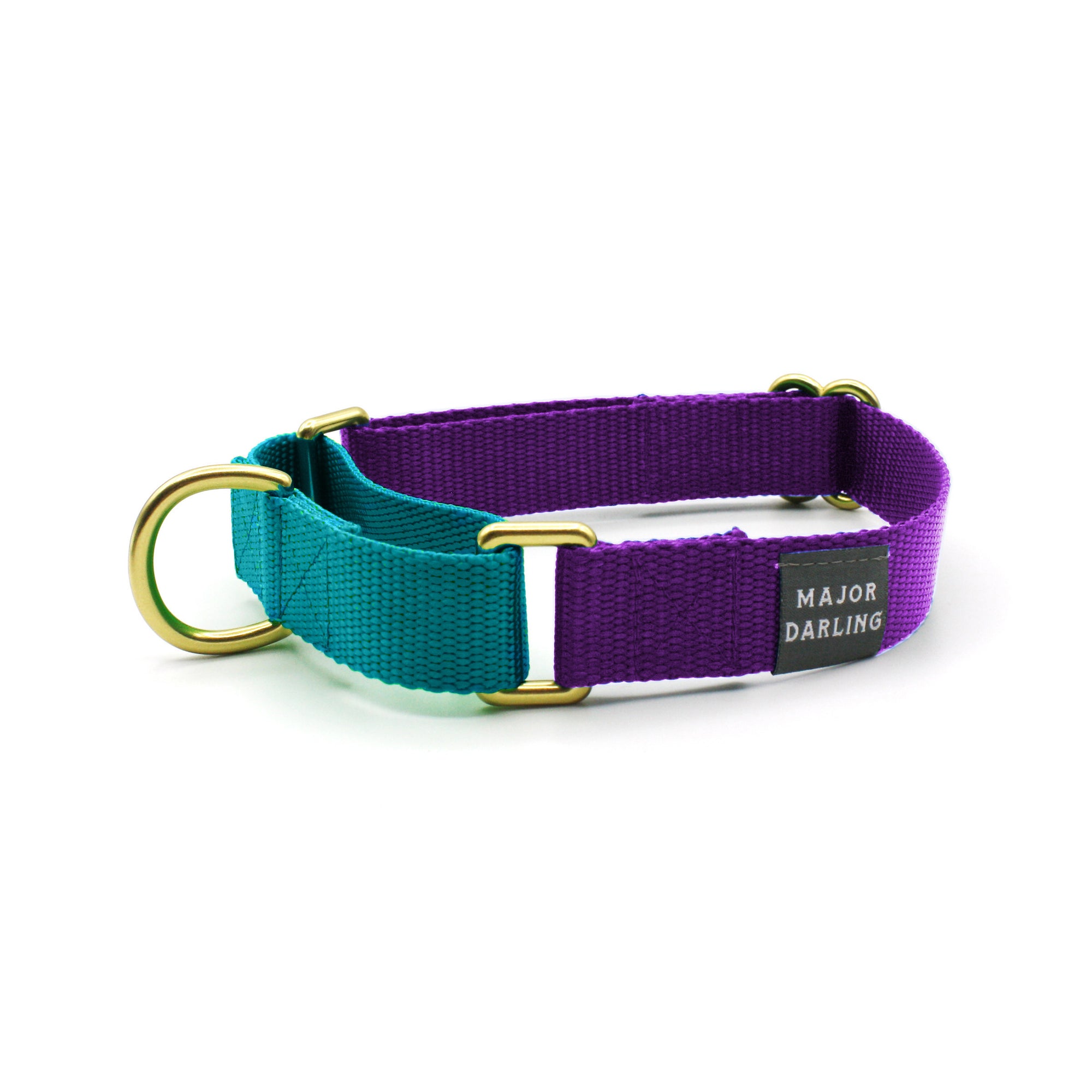 martingale collar / violet + teal – Major Darling